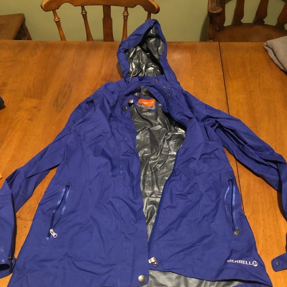 Merrell | Jackets & Coats | Merrell Blue Rain Jacket Size Small | Poshmark